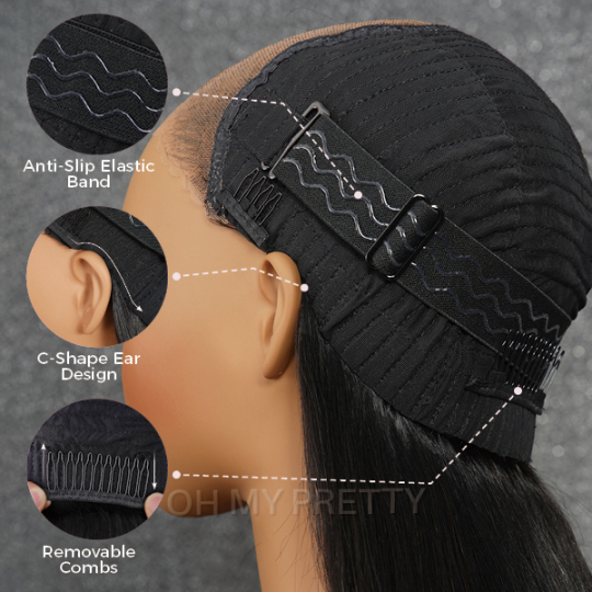 OhMyPretty Wear Go Glueless 9x6 Lace Straight Wig M Cap Super Natural